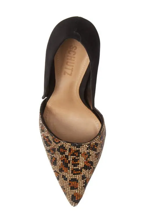 Schutz Totia Crystal Leopard Pumps