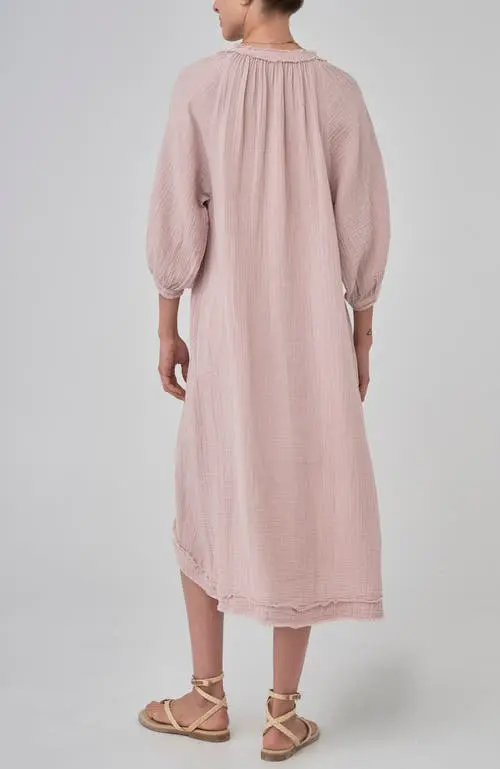 OCEAN+MAIN Gauze A-line Dress With Pockets - Shell Pink