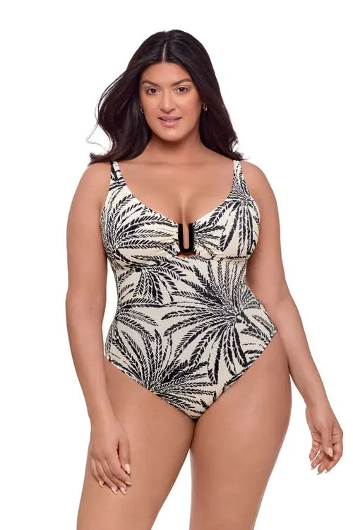 S3 APPAREL Smoothing And Sculpting U-wire Adjustable One-piece Swimsuit - Palm Royale