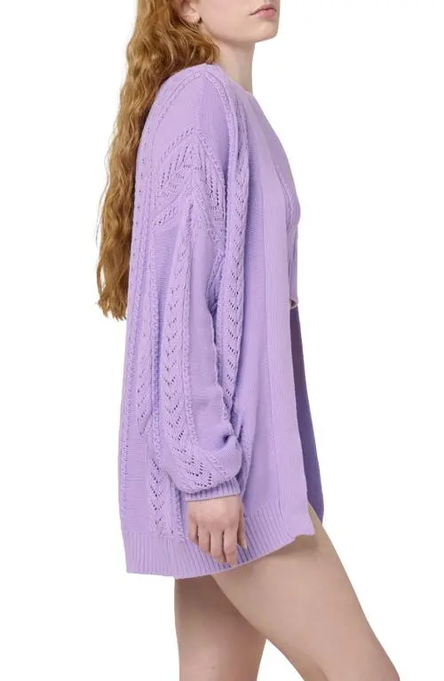FLORENCE BY MILLS Pointelle Stitch Cardigan - Millie Lavender