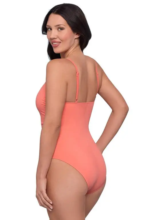 S3 APPAREL Classic Shirred Front One Piece Swimsuit - Watermelon