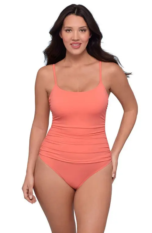S3 APPAREL Classic Shirred Front One-piece Swimsuit - Watermelon