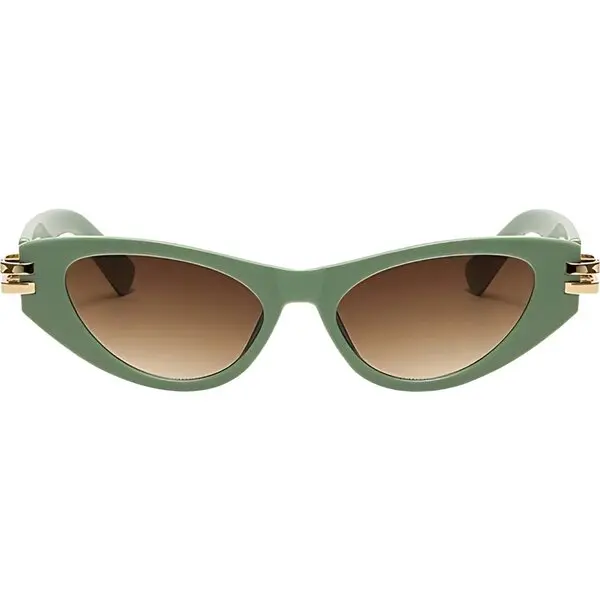 FIFTH & NINTH Story Oversized Cat Eye Sunglasses - Green/ Brown