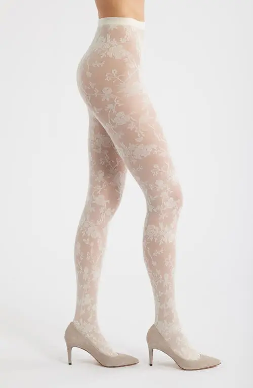 Wolford Floral Pattern Tights - Buttermilk