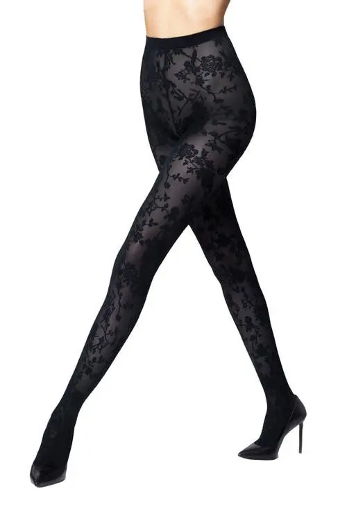 Wolford Floral Pattern Tights - Navy