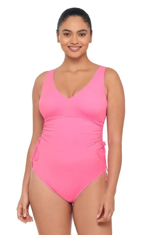 S3 Cinched One-piece Swimsuit - Hot Orchid