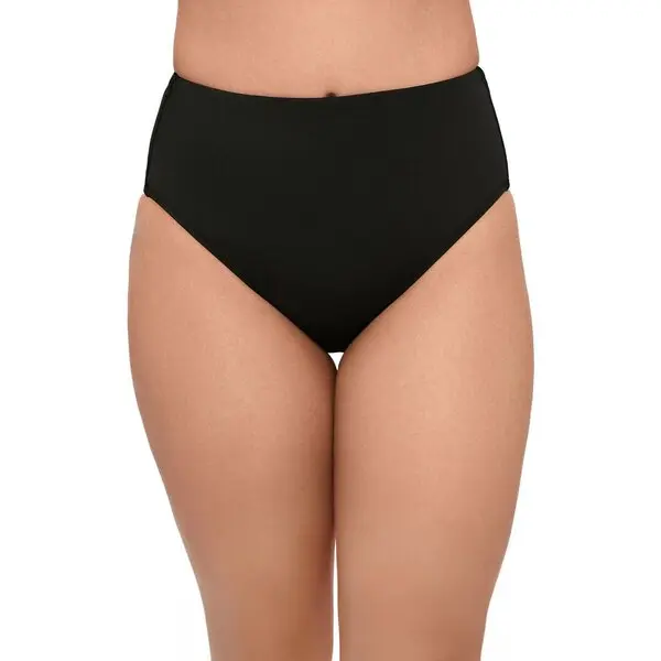 S3 APPAREL Smoothing And Sculpting Classic High-waist Swimsuit Bikini Bottoms - Black