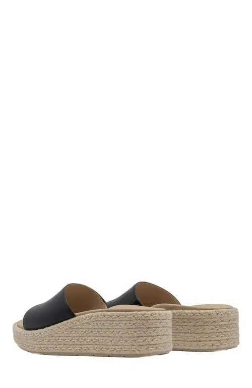 ABEO Solstice Slide Flatform Sandal - Black Leather