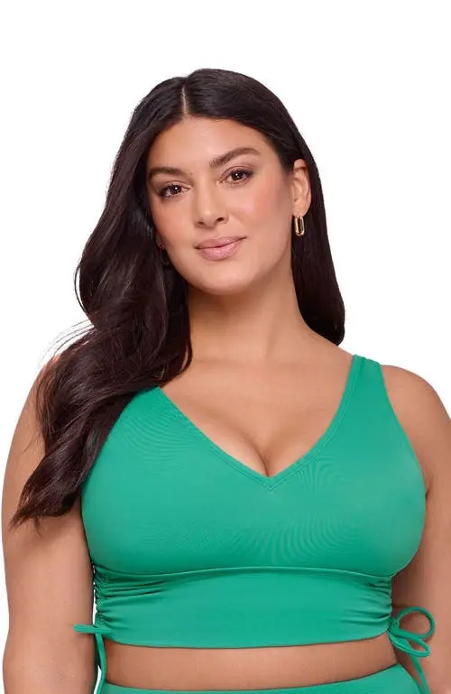S3 APPAREL Cinch Midkini Swim Top With Adjustable Side Ties - Jade