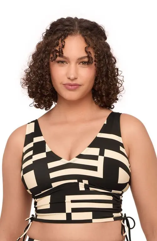 S3 APPAREL Cinch Midkini Swim Top With Adjustable Side Ties - Off Grid