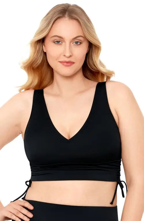 S3 Cinched Adjustable Midkini Top - Onyx Black