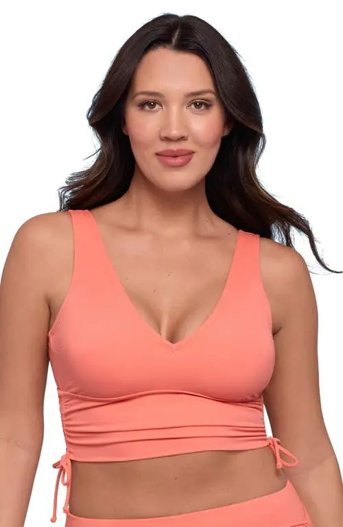 S3 APPAREL Cinch Midkini Swim Top With Adjustable Side Ties - Watermelon