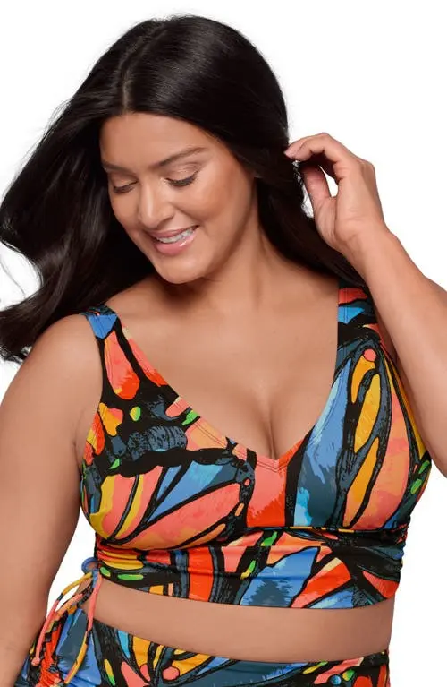 S3 APPAREL Cinch Midkini Swim Top With Adjustable Side Ties - Winging It