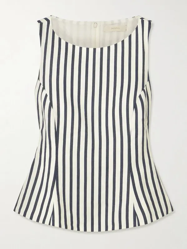 Faithfull The Brand Ana Striped Linen Top