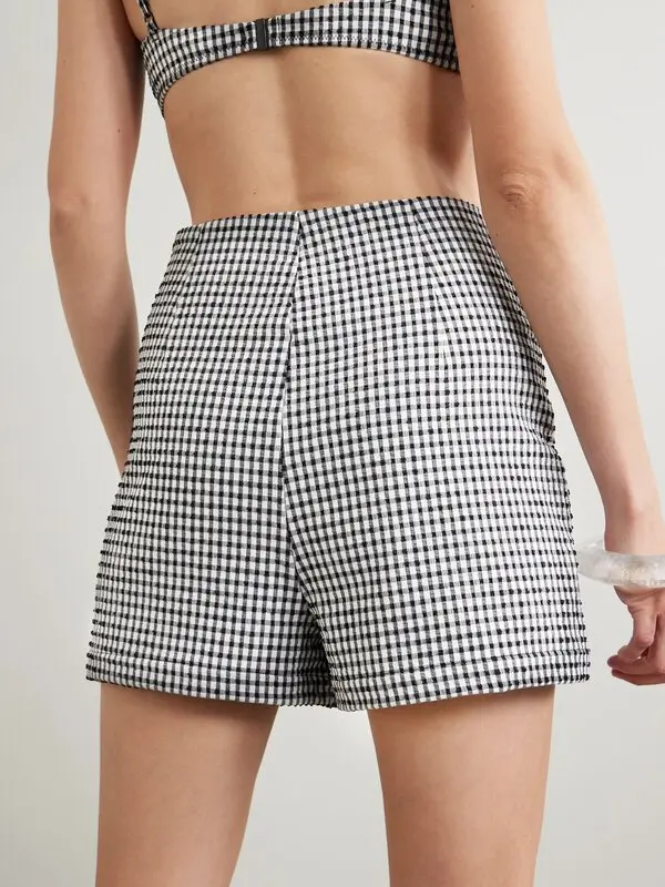 RÓHE Gingham Seersucker Shorts
