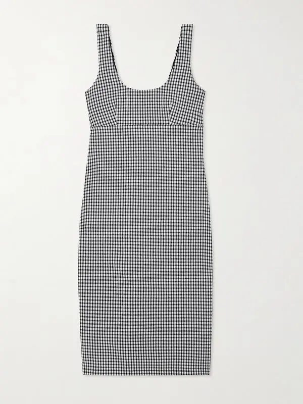 RÓHE Gingham Seersucker Mini Dress