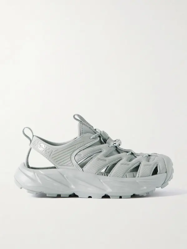 HOKA® Hopara Rubber-trimmed Sandals - Gray