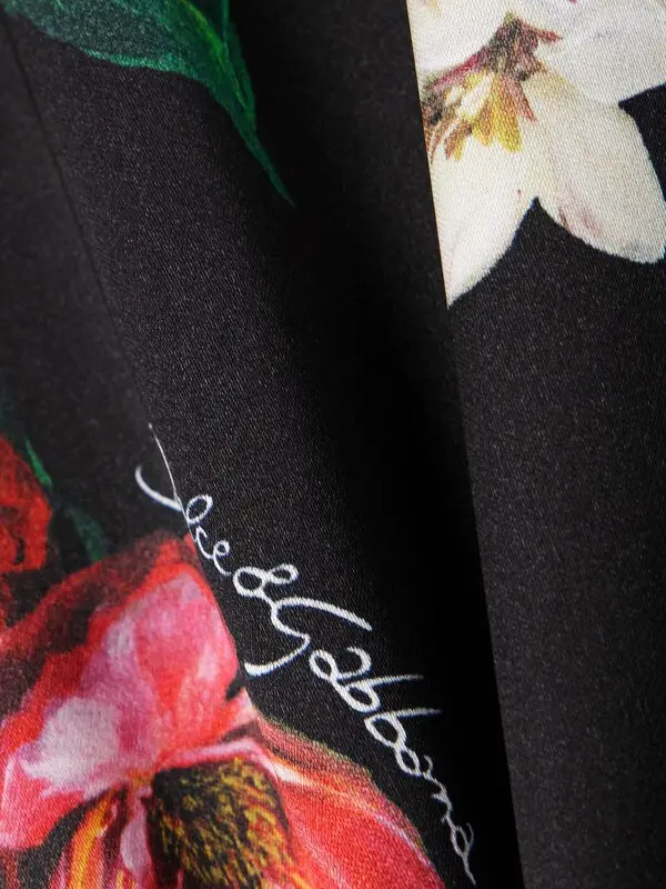 Dolce & Gabbana Floral-print Satin Midi Skirt
