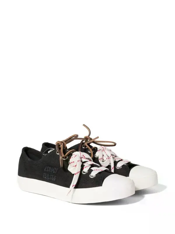 Miu Miu Washed-denim Sneakers