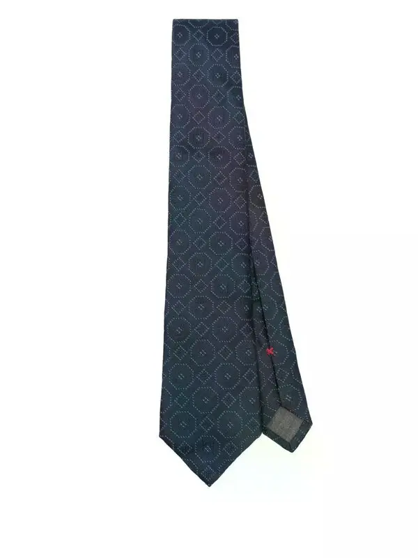 Brunello Cucinelli Patterned Jacquard Neck Tie - Blue