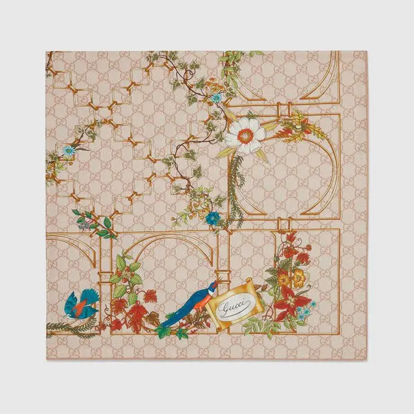 Gucci Printed Silk Twill Carr