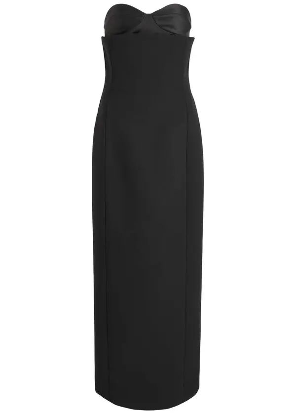 Khaite Yael Corseted Crepe Maxi Dress