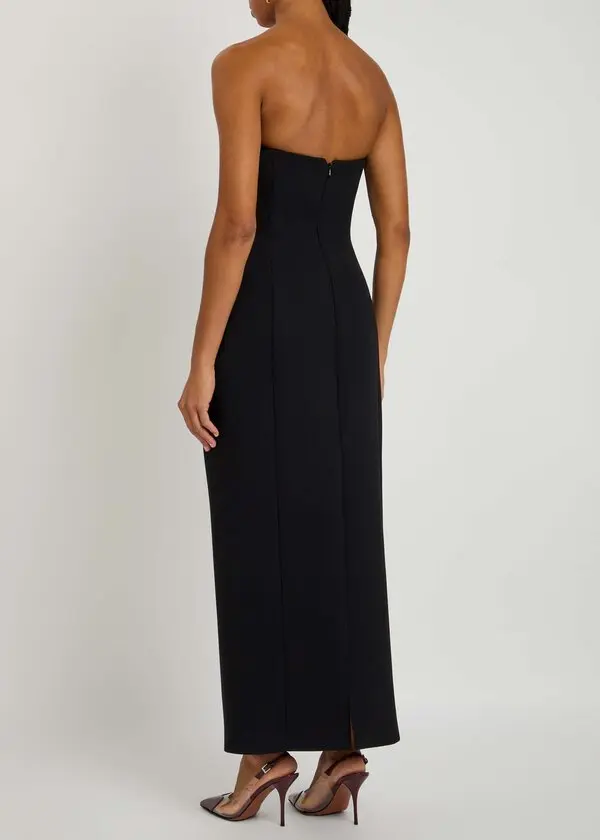 Khaite Yael Corseted Crepe Maxi Dress