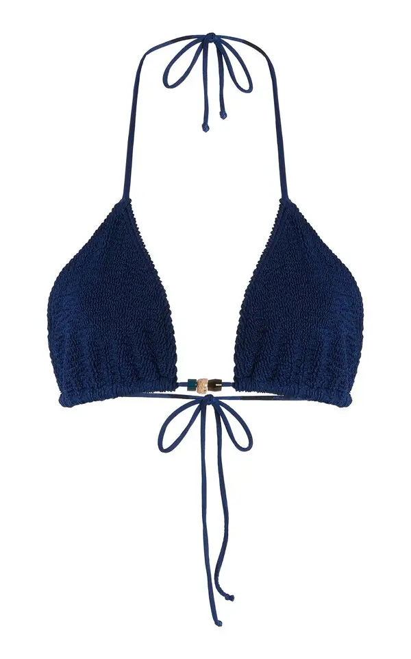 Bond Eye Ingrid Beaded Bikini Top - Navy