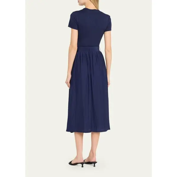 Ramy Brook Sylvie Belted Midi Dress - Spring Nav