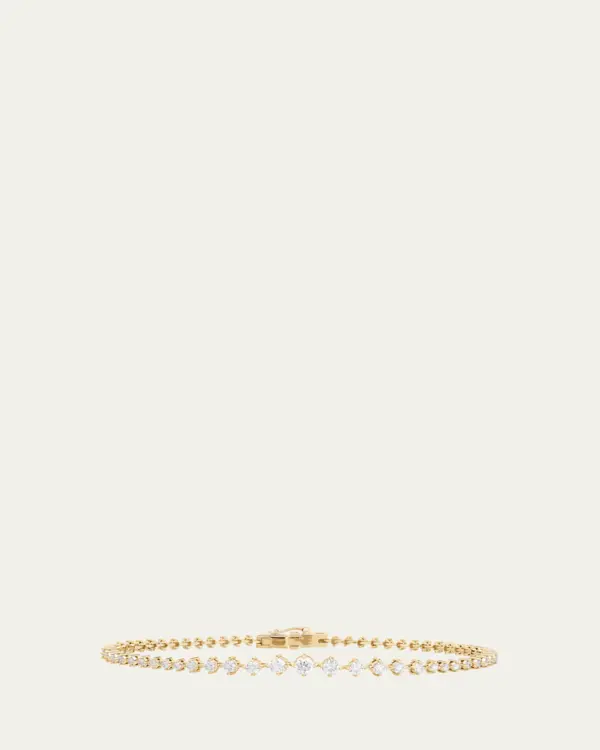 Lana Jewelry Flawless Graduating Diamond Tennis Bracelet - Gold