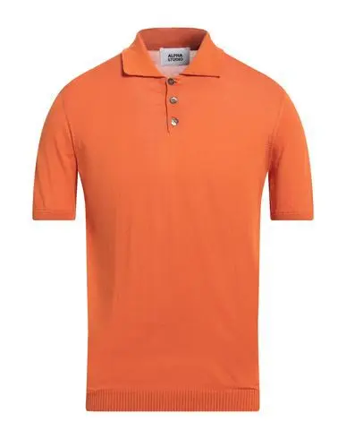 Alpha Studio Cotton Polo Shirt - Orange
