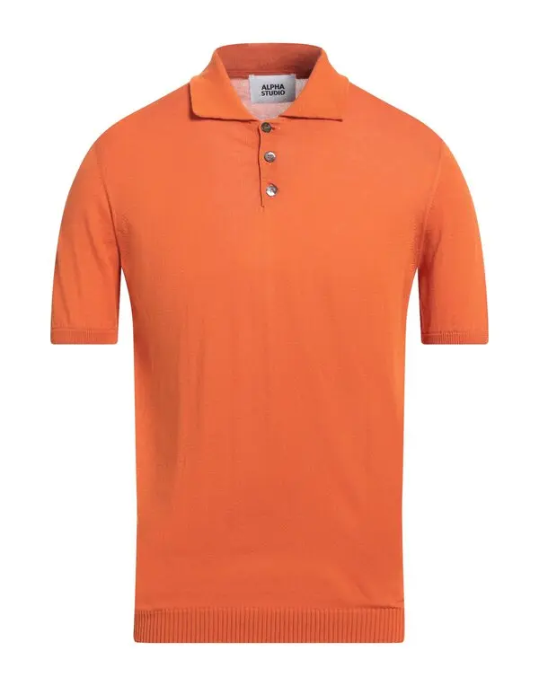Alpha Studio Cotton Polo Shirt - Orange