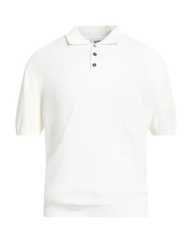 Alpha Studio Cotton Knit Polo Shirt - White