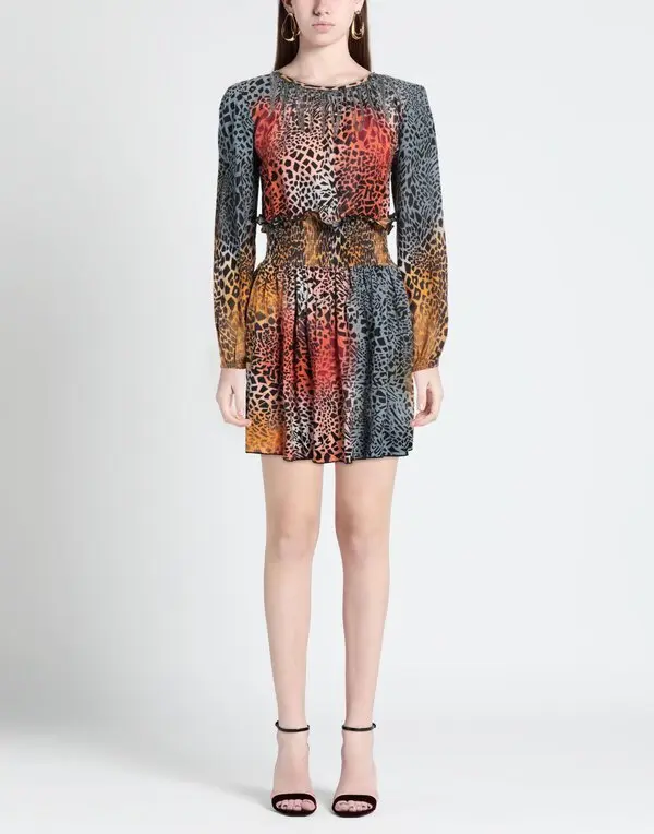 CONNOR & BLAKE Viscose Mini Dress With Shirring And Fringes