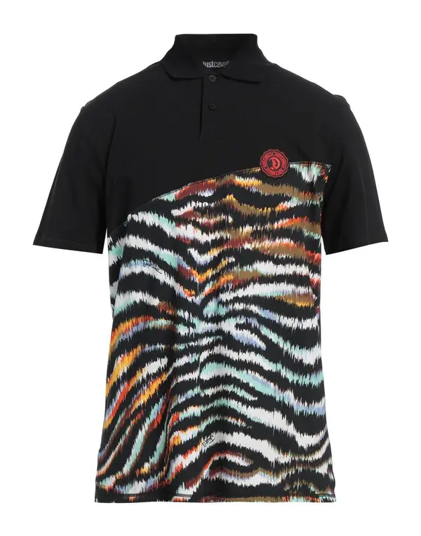 Just Cavalli Polo Shirt Size Cotton, Viscose, Polyamide, Elastane - Black
