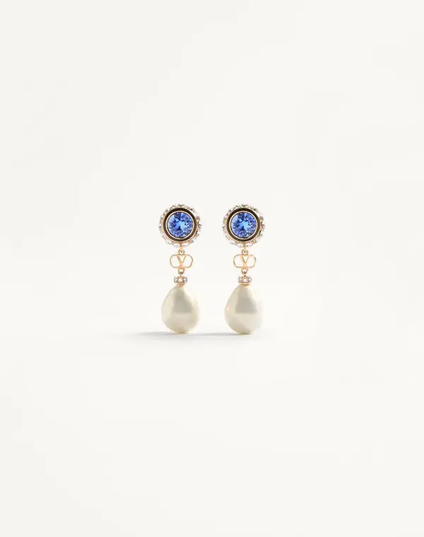 Valentino Garavani Vlogo Signature Earrings - Gold/cream