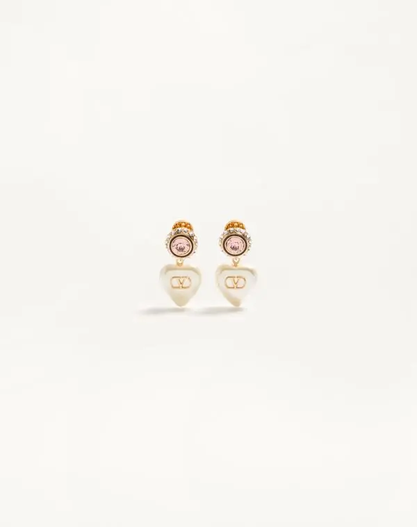 Valentino Garavani Vlogo Signature Earrings - Gold/cream