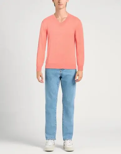 Altea Cotton V-neck Sweater - Salmon Pink
