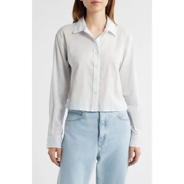 FRAME Stripe Cotton & Silk Button-up Shirt