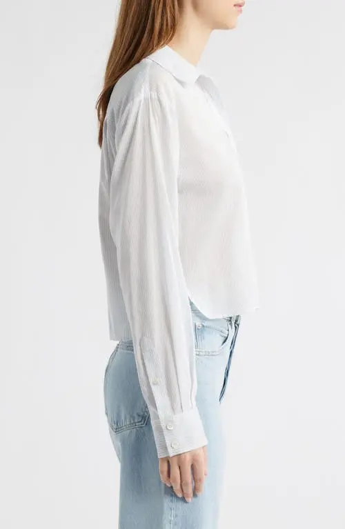 FRAME Stripe Cotton & Silk Button-up Shirt