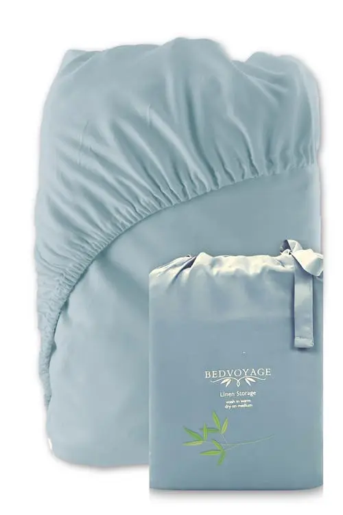 BEDVOYAGE Luxury 100% Viscose Cooling Deep-pocket Fitted Sheet - Sky