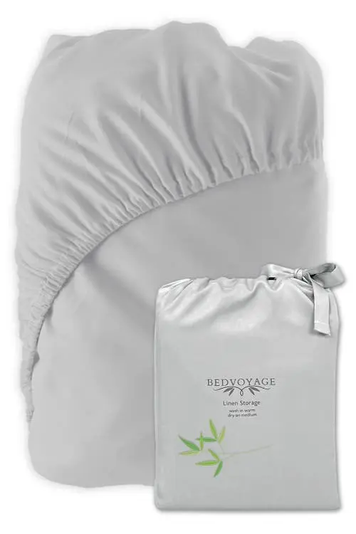 BEDVOYAGE Luxury 100% Viscose Cooling Deep-pocket Fitted Sheet - Stone