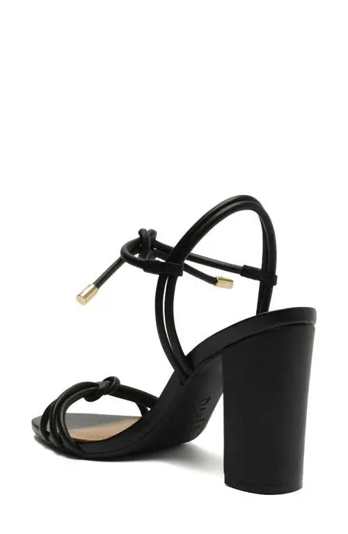 AREZZO Camila Ankle Strap Sandal - Black Leather