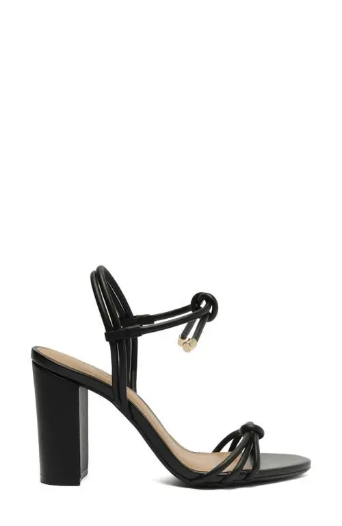 AREZZO Camila Ankle Strap Sandal - Black Leather
