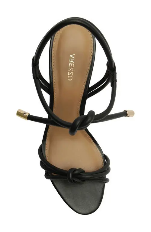 AREZZO Camila Ankle Strap Sandal - Black Leather