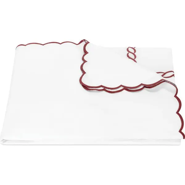 MATOUK Classic Chain Scallop Duvet Cover - Red