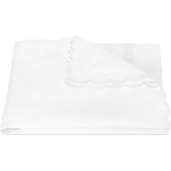 MATOUK Classic Chain Scallop Duvet Cover - White