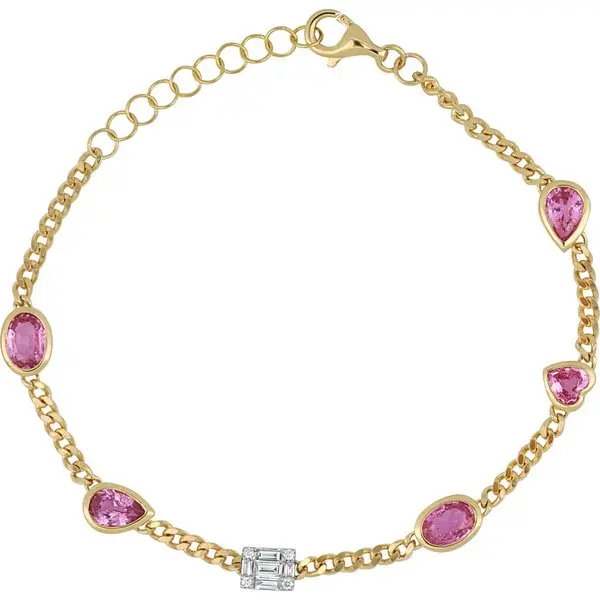 Bony Levy El Mar Diamond & Pink Sapphire Bracelet - 18k Yellow Gold