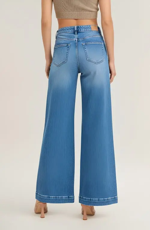 MODENAIRE High-waist Wide-leg Jeans With Patch Pockets