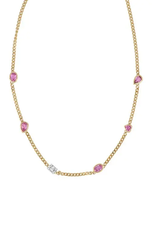 Bony Levy El Mar Diamond & Pink Sapphire Necklace - 18k Yellow Gold